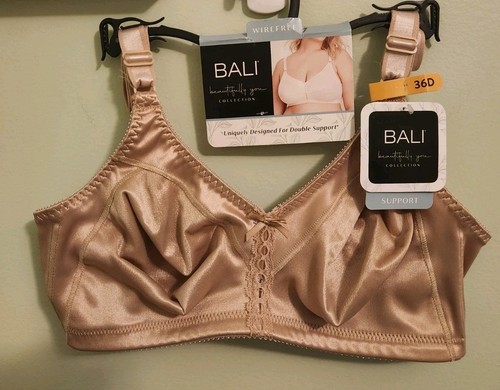 Bali Women's Beautifully You 36D Wireless Bra NUDE Double Support Beige ...