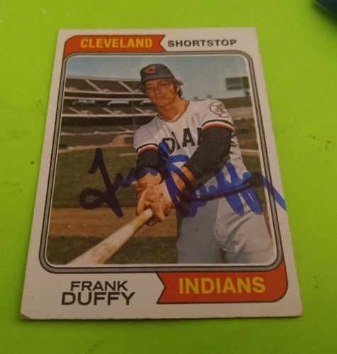 1974 Frank Duffy SIGNED Topps MLB Baseball Card #81 Cleveland Indians ...