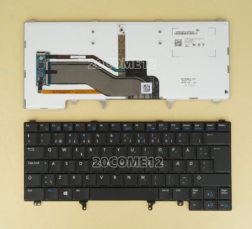 For Dell Latitude E6320 E6330 E6420 E6430 Keyboard Backlit Danish ...