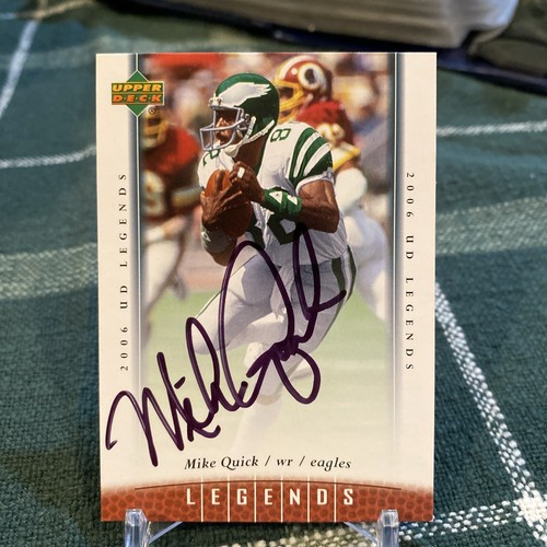 2006 UD Legends Mike Quick #86 Signed Autographed Philadelphia Eagles ...