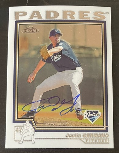2004 Topps Chrome Traded #T118 Justin Germano San Diego Padres Signed ...