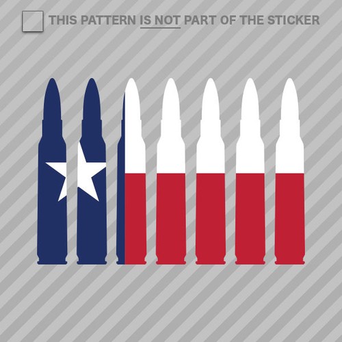 Texas Flag Bullet Ammo Sticker Vinyl TX .223 5.56mm 2a 2nd gun rights ...