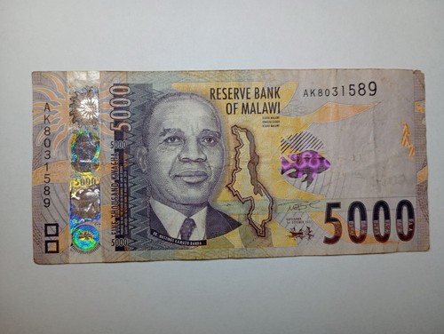 Malawi 5000 Kwacha 2021 Circulated Condition Banknote Foreign World ...