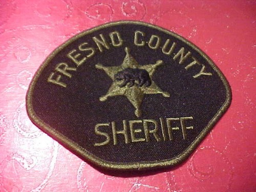 FRESNO COUNTY CALIFORNIA POLICE PATCH SHOULDER SIZE UNUSED OD BLACK ...