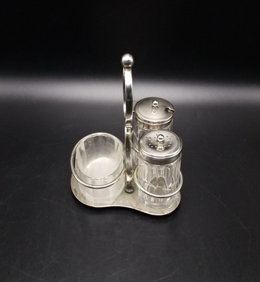 Epns Cruet in Antique Silver Plate Salt & Pepper Cellars & Shakers for ...