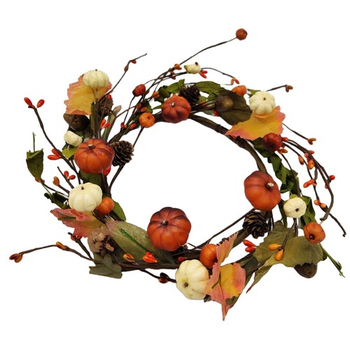 Pumpkin Candle Rings for Fall Decor Orange & Cream Pumpkin Berry 6" EV ...