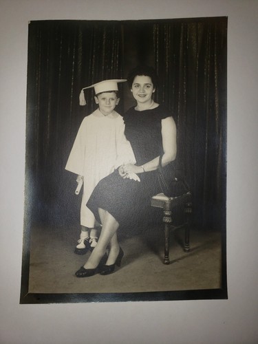 5x7-1950's Black and White Photo Mother Son Graduate Graduation | eBay
