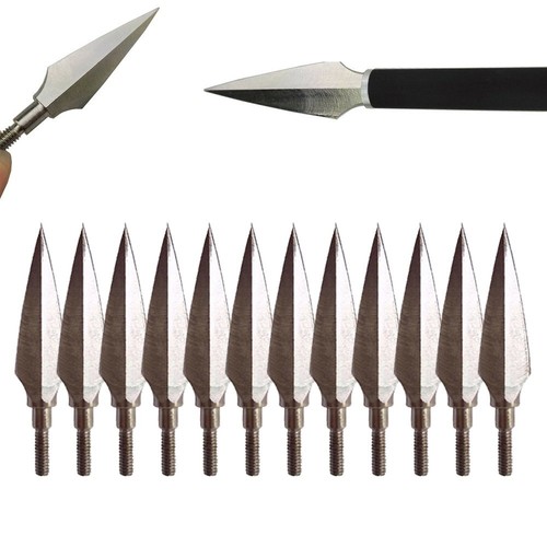 12Pcs Carbon Steel Arrowheads Broadheads 150 Grain Arrow for Archery ...