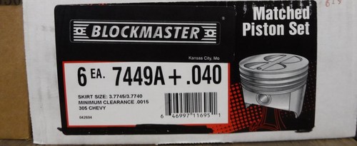 Blockmaster 7449A-040 Piston Set for 305 Chevy