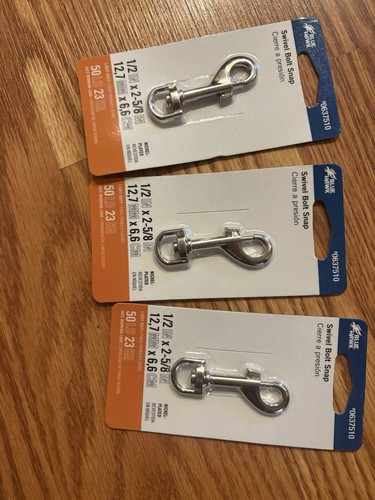 Lot of 3 Swivel Bolt Snap Clips for Dog Leash Crafting Nickel Plated ...