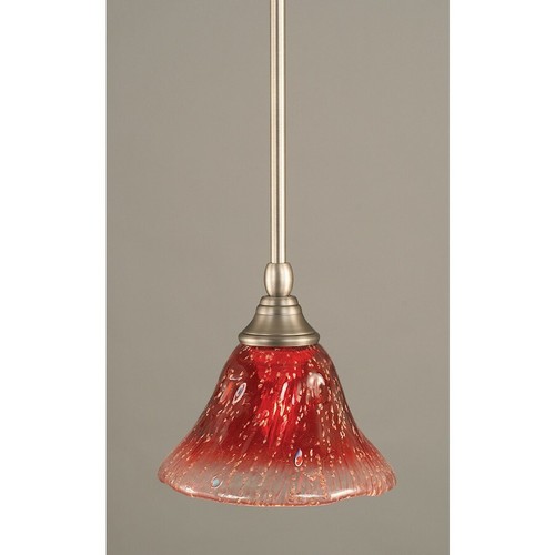 Toltec Lighting Stem Mini Pendant, 7' Raspberry Crystal Glass - 23-BN ...