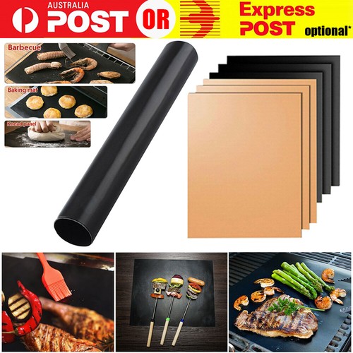 BBQ Grill Mat Reusable Bake Sheet Resistant Teflon Meat Barbecue Non ...