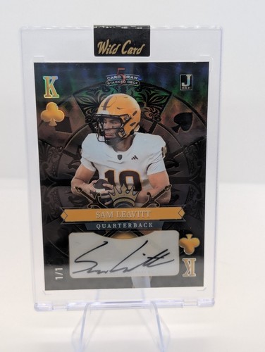 2024 Sam Leavitt Wild Card 5 Card Draw Stacked Deck Black King Auto 1/1 ...