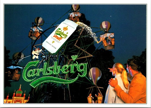 Carlsberg Draft Beer Ferris Wheel Hot Air Bal Postcard Advertisement ...