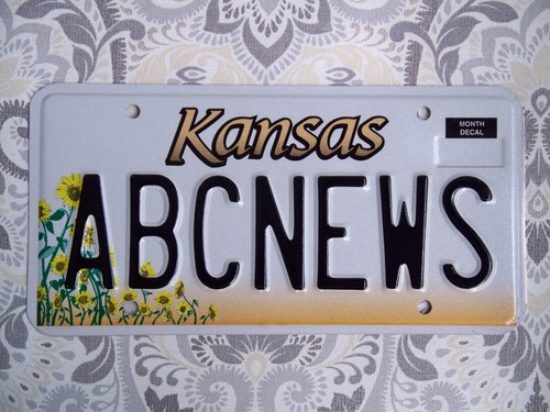 2005 Kansas Vanity License Plate ABC NEWS News Reporter Or Employee TV ...