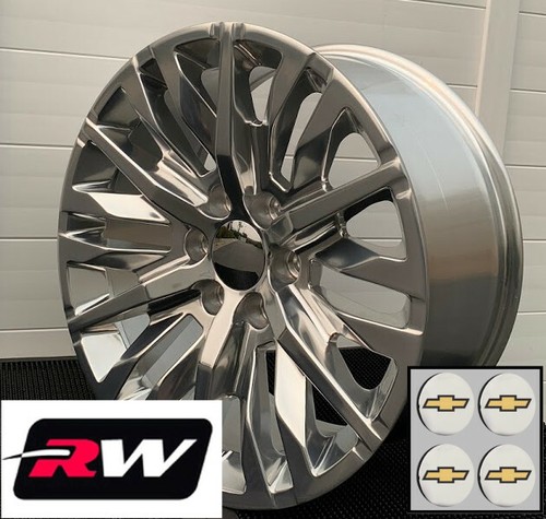 22 x9" inch Chevy Avalanche Replica Rims Wheels Polished Premier Denali ...