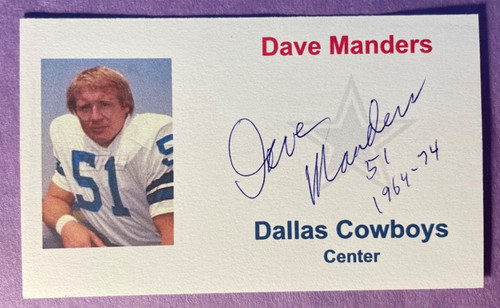 SIGNED DAVE MANDERS 3"X5" INDEX CARD - COWBOYS - SUPER BOWL VI | eBay