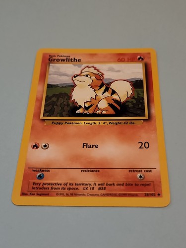 GROWLITHE - Base Set - 28/102 - Uncommon - Pokemon Card - Unlimited ...