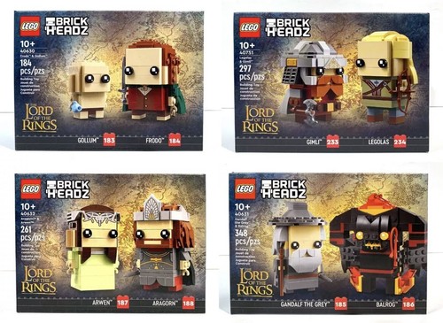 Lego 40630 40631 40632 4075 LOTR Brickheadz - Complete Lot - Gandalf ...