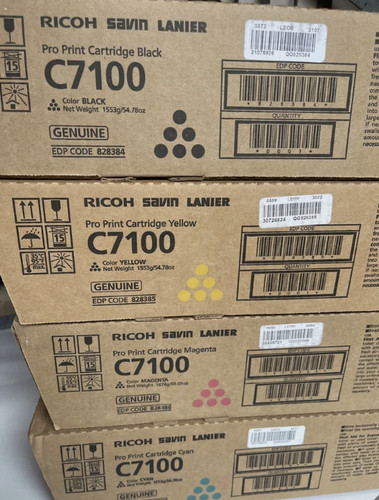 Ricoh Pro C7100 Toner - 12 total bottles Black Cyan Magenta Yellow | eBay