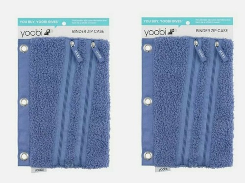 Yoobi Binder Zip Case Dark Periwinkle Fuzzy Yarn 2 Pocket 3 Holes ...