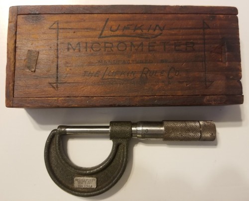 Vintage Lufkin No 1911 Micrometer Caliper 0 to 1" Wood Case | eBay