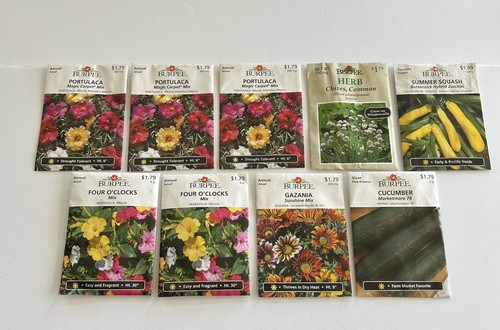 VINTAGE LOT OF 9 BURPEE SEED PACKETS VEGETABLE FLOWER | eBay