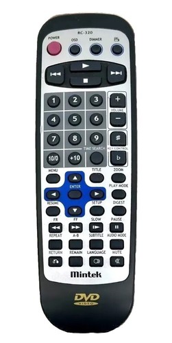 OEM Mintek DVD Remote Control for Dvd-1500 Dvd2110 Dvd-2110 Dvd1500 for ...