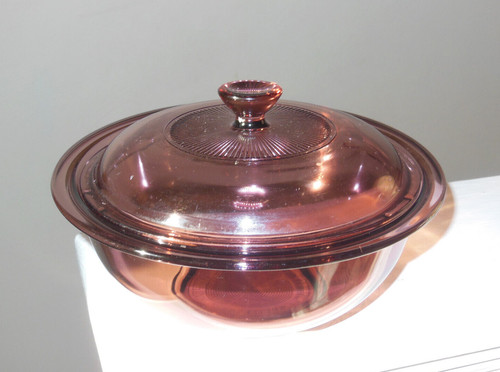 1.5 Liter Pyrex Cranberry Glass Mixing Bowl #30 8-1/2 inch with Lid | eBay