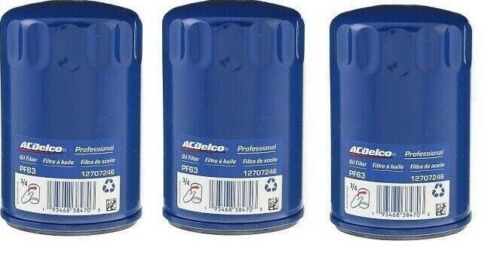 Set of 3 New Genuine GM Engine Oil Filters ACDelco PF63 PF63F 19330001 ...