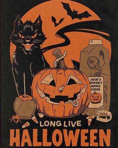 Vintage Halloween Long Live Poster Print Wall Decor Reproduction 17 X ...