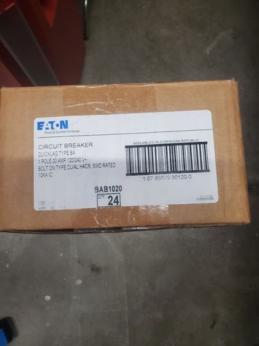 Eaton BAB1020 Quicklag Circuit Breaker 1 Pole 20 Amp Type BA | eBay