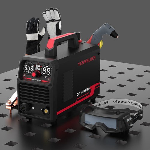 YESWELDER CUT-65DS PRO Plasma Cutter with Gloves & Goggles, 65A 110V ...