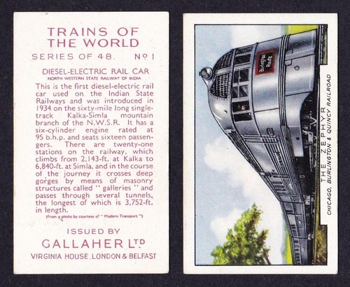 Gallaher TRAINS OF THE WORLD 1937 Set Of 48 *VG Condition* | eBay