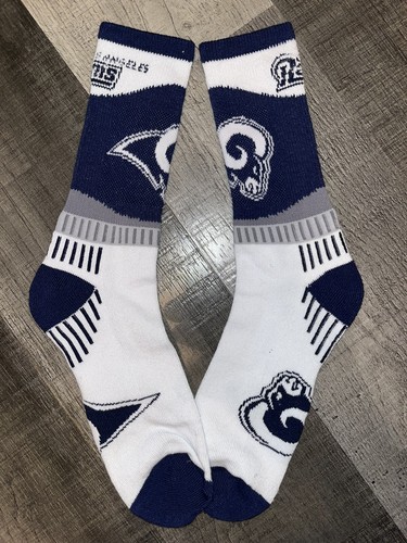 LOS ANGELES RAMS NFL FOOTBALL LOGO WHITE SPORT FAN CREW LENGTH SOCKS ...