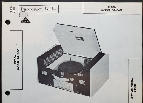 DECCA MODEL DP-660 PHONO AMPLIFIER AND RECORD CHANGER PHOTOFACT | eBay