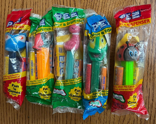 PEZ: Bugz 5/Lot: Grasshopper, Beetle, Lady Bug, Fly - Brand New In ...