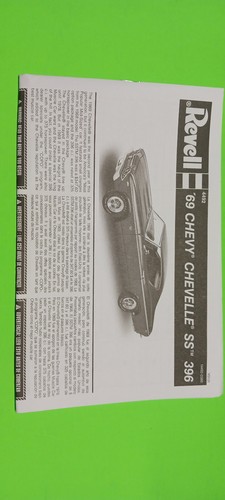 69 1969 Chevelle SS 396 1/25 Revell Model Car Instruction Sheet | eBay