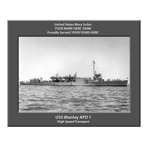 USS Manley APD-1 Personalized Canvas Ship Photo Print Navy | eBay