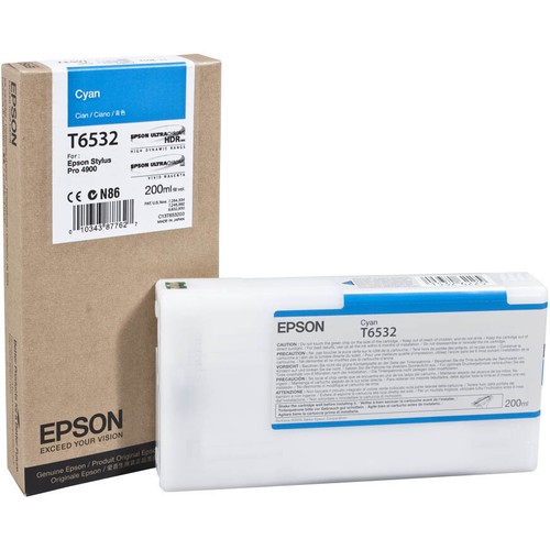 Original EPSON T6532 1535653 Cartridge New Cyan 200ml For Stylus Pro ...