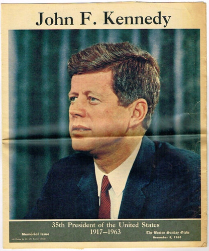 John F Kennedy Memorial Issue Boston Globe Dec 8 1963 + Newspaper ...