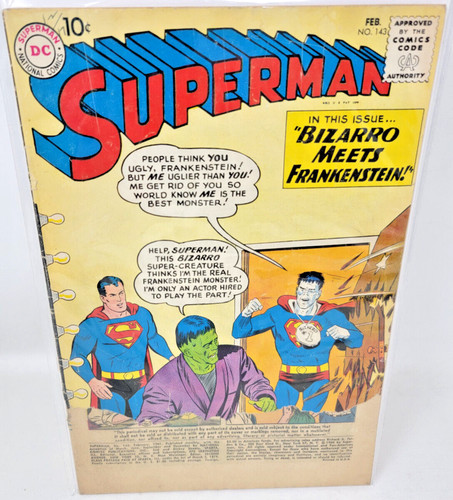 SUPERMAN #143 DC SILVER AGE BIZARRO APPEARANCE CURT SWAN COVER ART ...