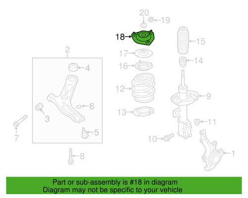 Strut Mount Front Genuine Hyundai Elantra Veloster 2011-2016 546103X200 ...