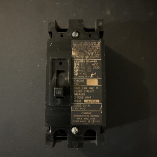 Eaton/Cutler Hammer CC2150 150 Amp 2 Pole 240v Type CCV Used | eBay