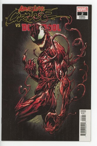 ABSOLUTE CARNAGE vs. DEADPOOL #2 VF+ 2019 MARK BAGLEY CODEX VARIANT 1: ...