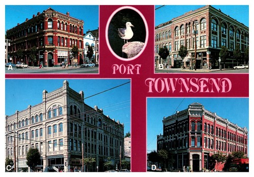 postcard Continental Multi view of 4 buildings Port Townsend Washington ...