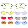 Small Rectangular Sunglasses for Men Women Metal Rim 8 Color Lenses | eBay
