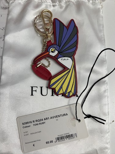 NWT Furla Leather Hummingbird Keychain Genuine Leather | eBay