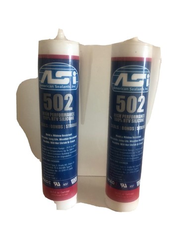 2 Of ASI 502 Clear Food Grade 100% RTV Silicone Sealants - 10.2 Oz ...