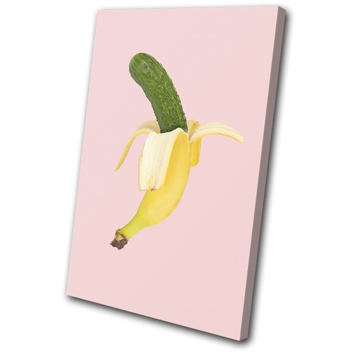 Banana Gerkin Pickle Fruit Food Kitchen SINGLE CANVAS WALL ART Picture ...